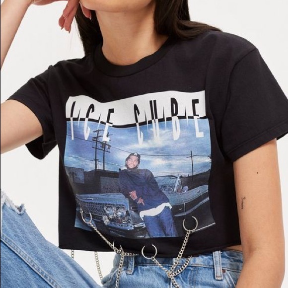 Topshop | Tops | Topshop Ice Cube Chained Crop Top Black Size 8 Edgy ...